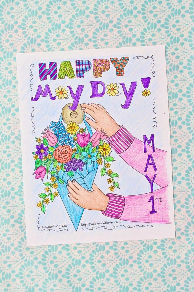 Happy May Day Coloring Page Free Printable (for kids) | Welcome To Nana's