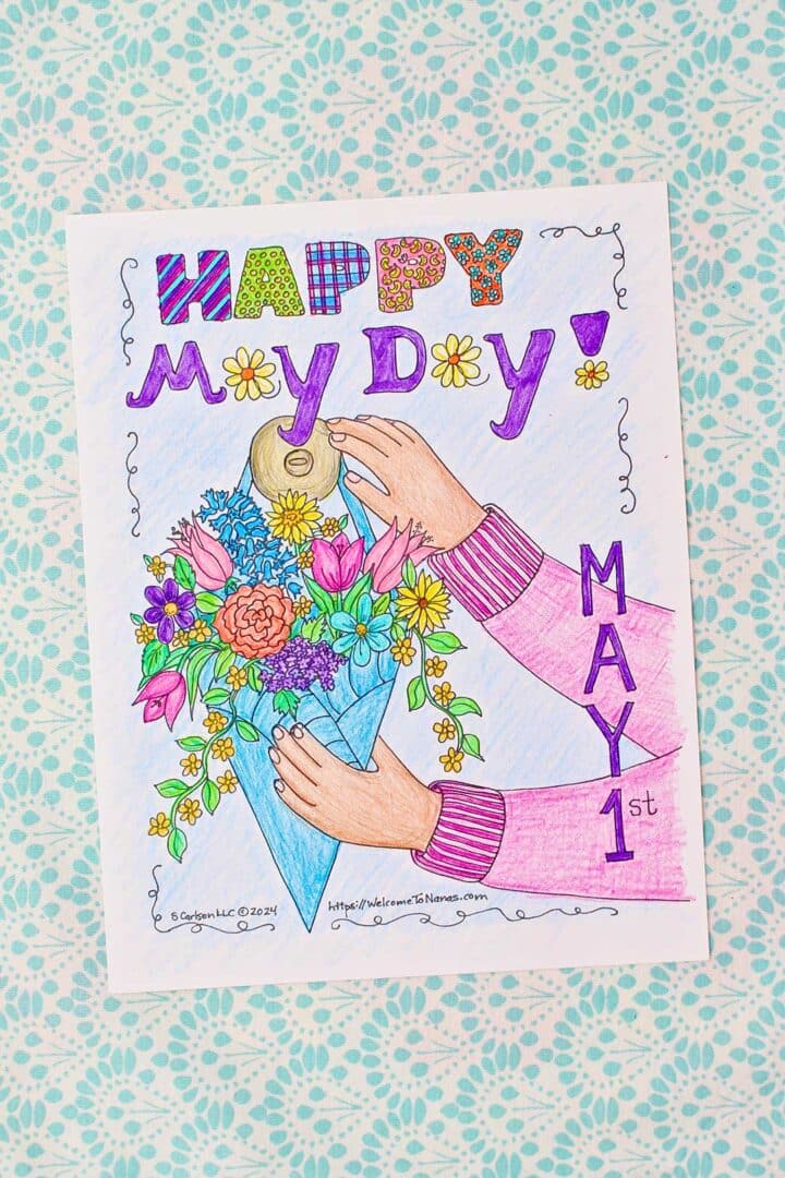 Happy May Day Coloring Page Free Printable (for kids) | Welcome To Nana's