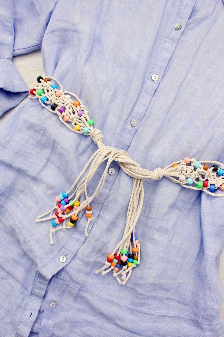 Easy macrame belt with beads (pattern & tutorial) | Welcome To Nana's