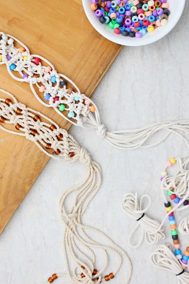 Easy macrame belt with beads (pattern & tutorial) | Welcome To Nana's