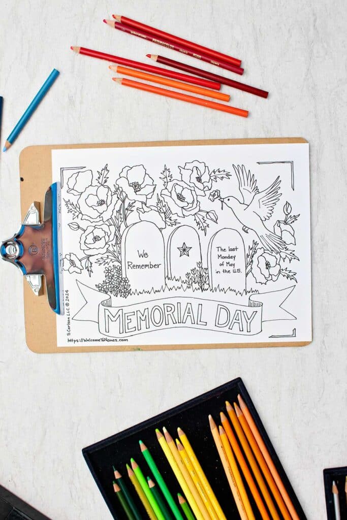 Memorial Day Coloring Page (Free Printable For You!) | Welcome To Nana's