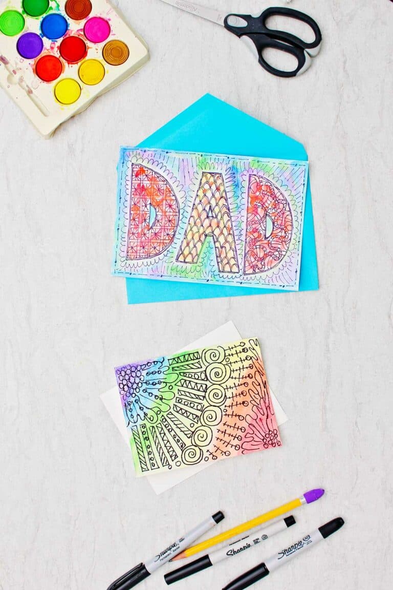 Watercolor Doodle Card Ideas for Father's Day & More! | Welcome To Nana's