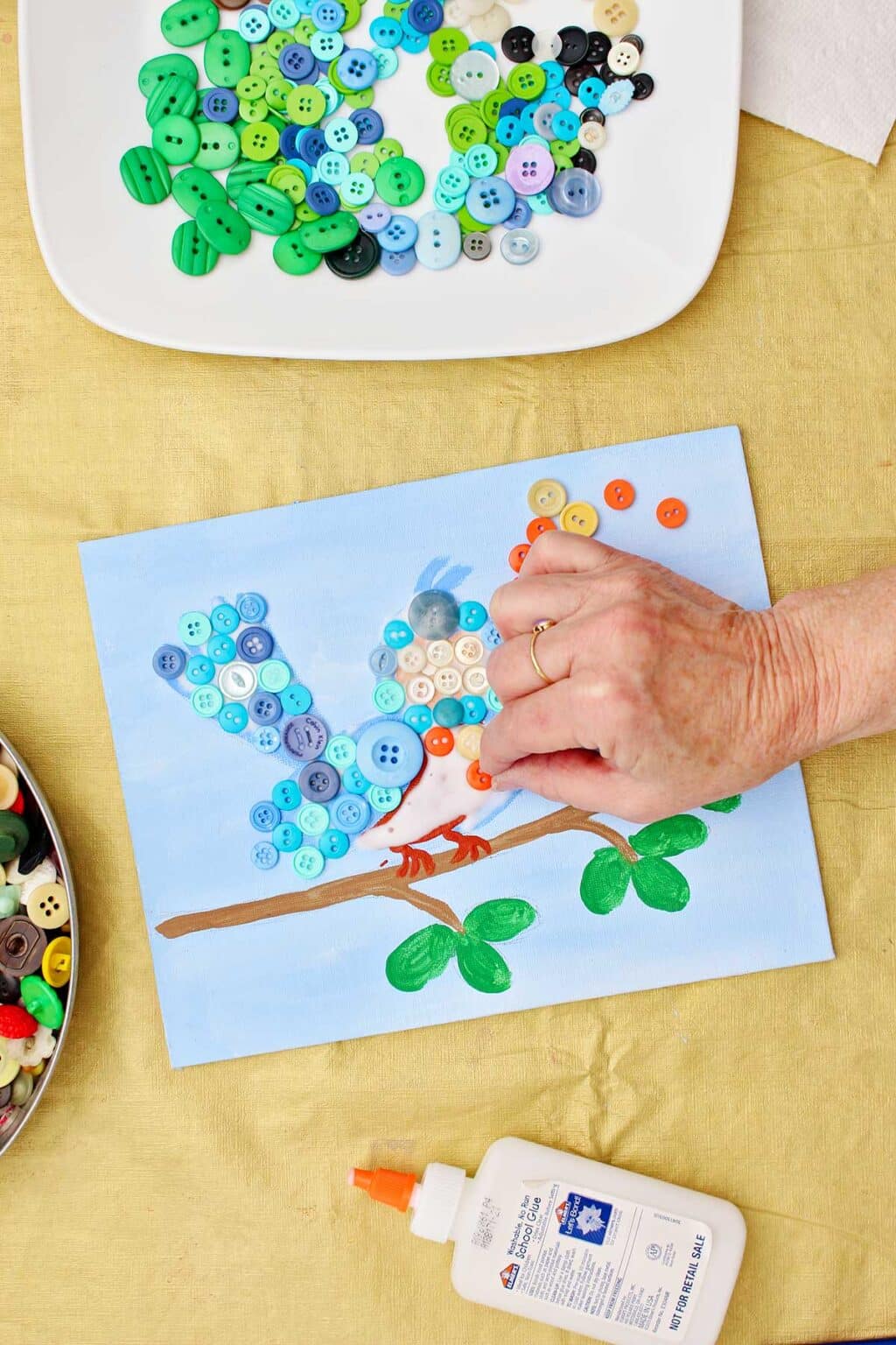 Easy DIY Buttons Craft Project (Paint with Buttons!) | Welcome To Nana's