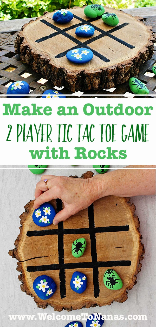 Make an Outdoor 2 Player Tic-Tac-Toe Game with Rocks | Welcome To Nana's