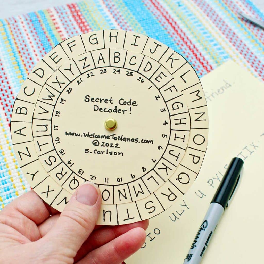 Printable DIY Secret Message Decoder Wheel for Kids | Welcome To Nana's