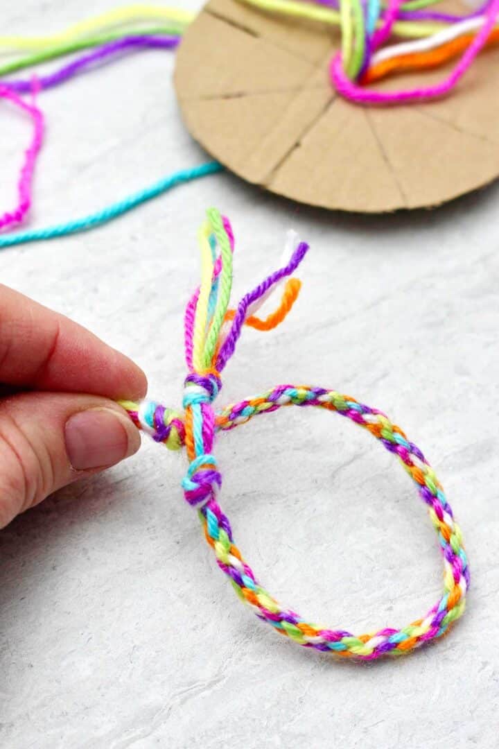 DIY Round Friendship Bracelet with a Cardboard Loom | Welcome To Nana's