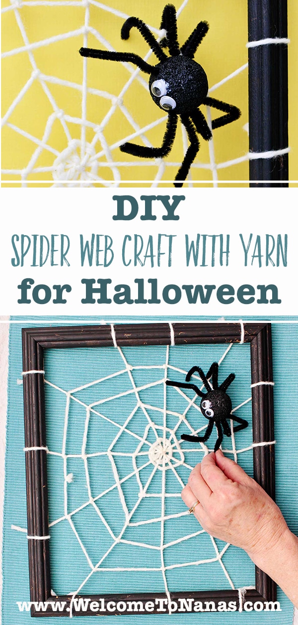 DIY Spider Web Craft with Yarn for Halloween | Welcome To Nana's