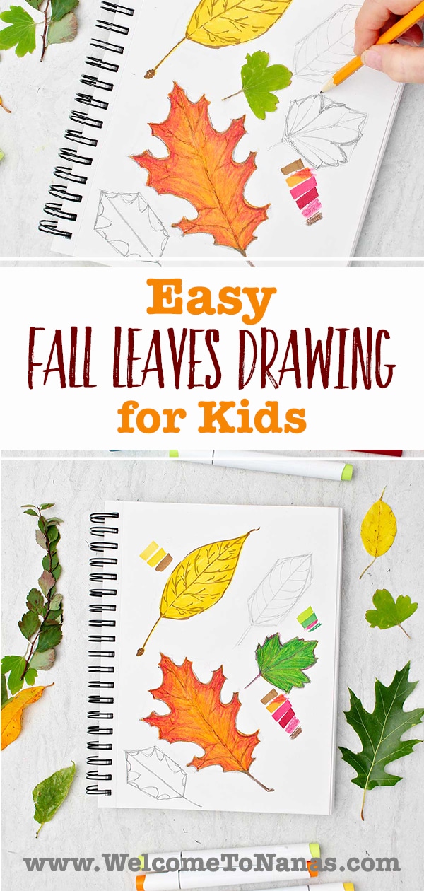 Leaves Drawing (Easy!) | Welcome To Nana's