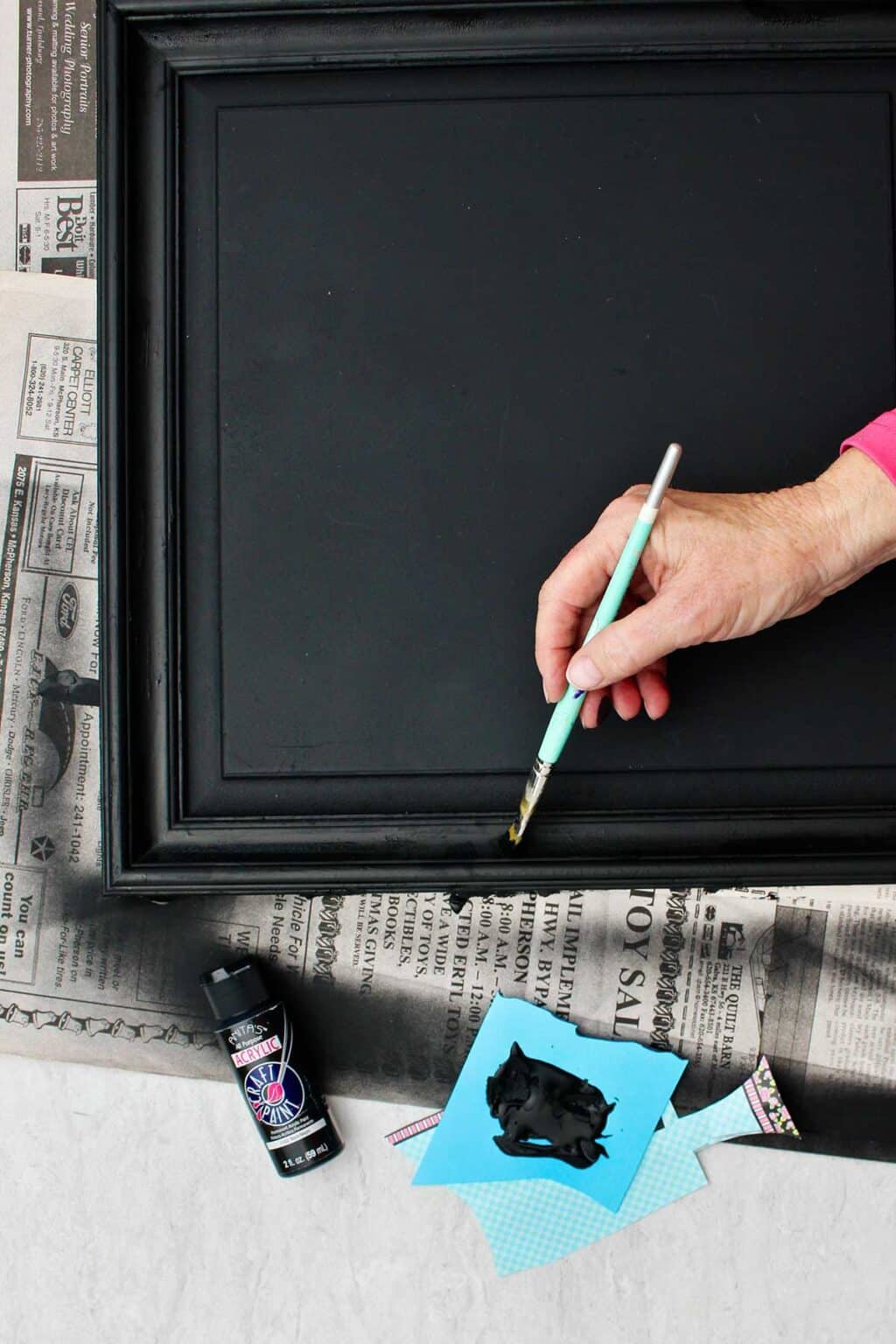 Easy DIY Chalkboard Sign from a Recycled Picture | Welcome To Nana's