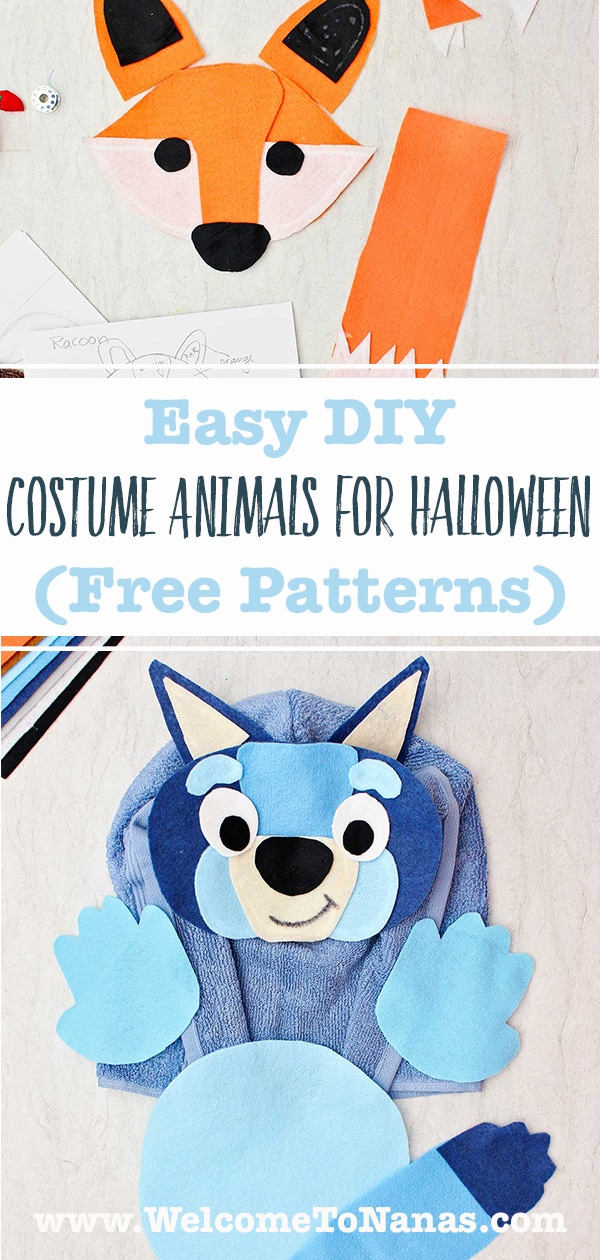 Easy DIY Costume Animals for Halloween (Free Patterns) | Welcome To Nana's