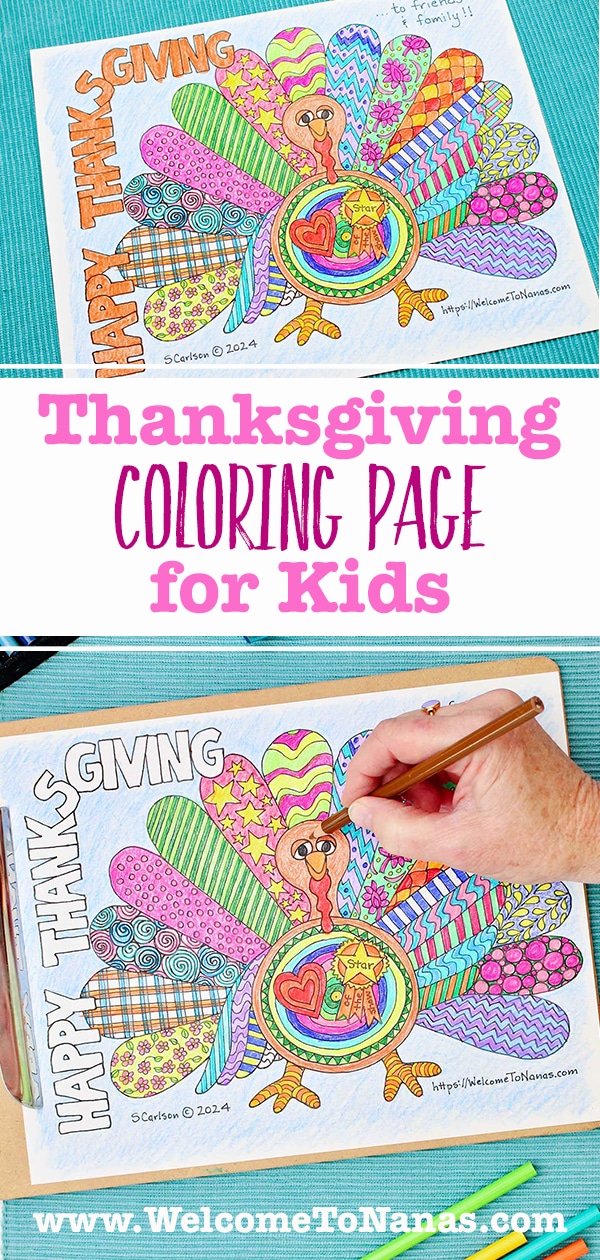 Thanksgiving Coloring Page for Kids (Free Printable) | Welcome To Nana's