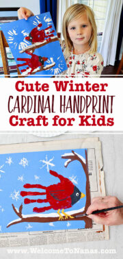 Cute Winter Cardinal Handprint Craft for Kids | Welcome To Nana's