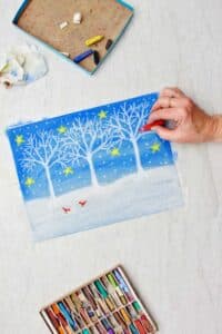 Easy Pastel Chalk Christmas Winter Scene for Kids | Welcome To Nana's
