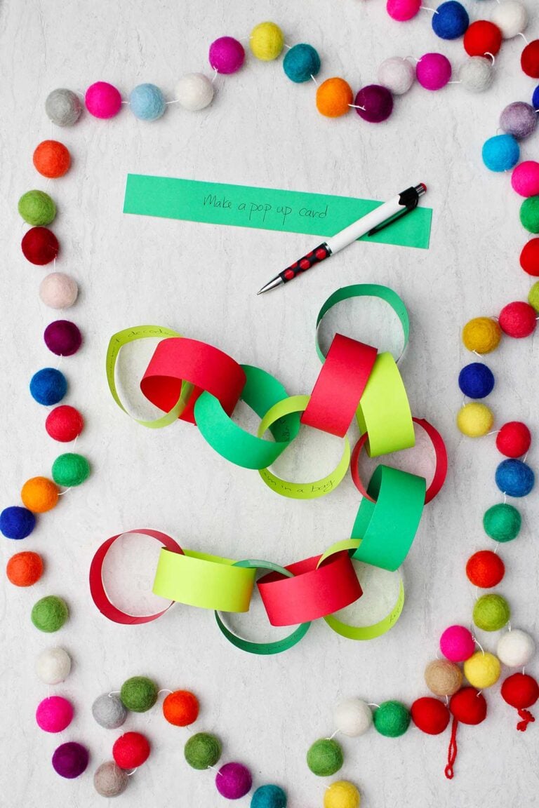 DIY Paper Chain Garland with Indoor Activities for Kids | Welcome To Nana's