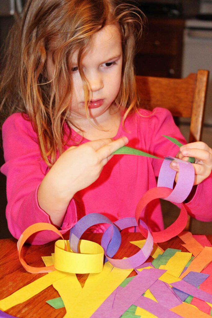 DIY Paper Chain Garland with Indoor Activities for Kids | Welcome To Nana's