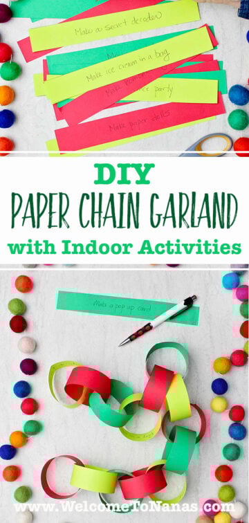 DIY Paper Chain Garland with Indoor Activities for Kids | Welcome To Nana's