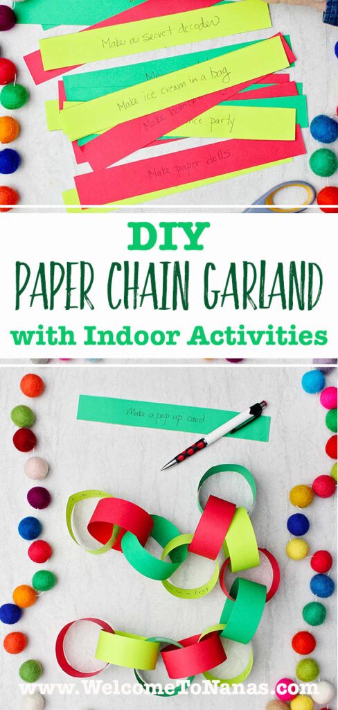 DIY Paper Chain Garland with Indoor Activities for Kids | Welcome To Nana's