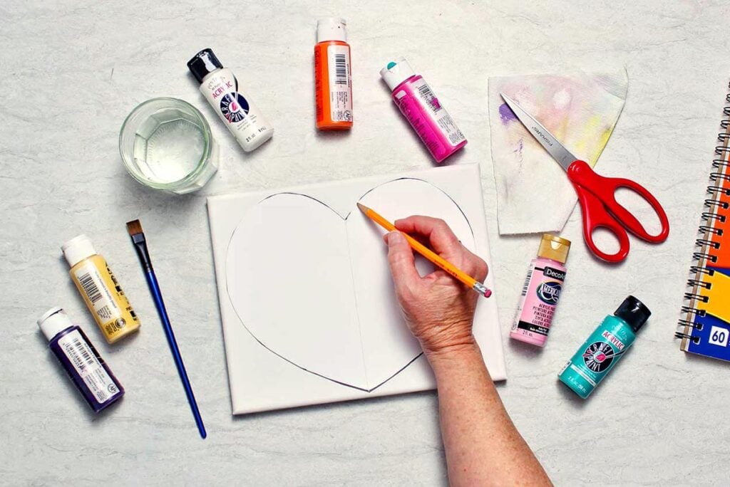 DIY Easy Abstract Heart Painting | Welcome To Nana's