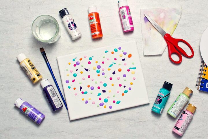 DIY Easy Abstract Heart Painting | Welcome To Nana's