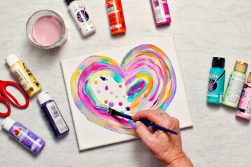 DIY Easy Abstract Heart Painting | Welcome To Nana's