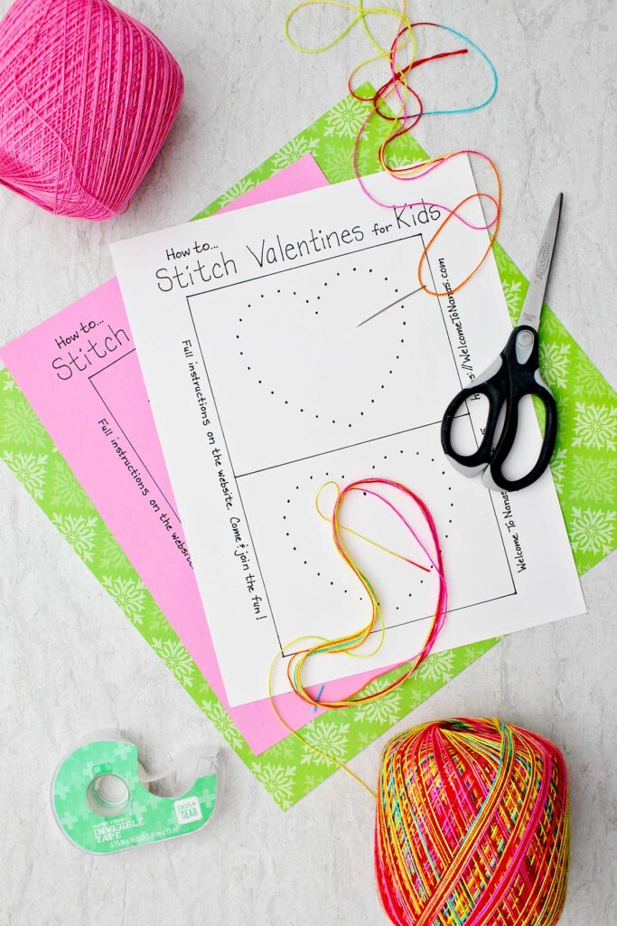 How to Stitch Valentines Cards for Kids | Welcome To Nana's