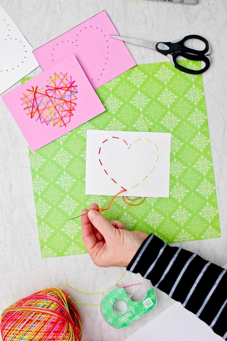 How to Stitch Valentines Cards for Kids | Welcome To Nana's