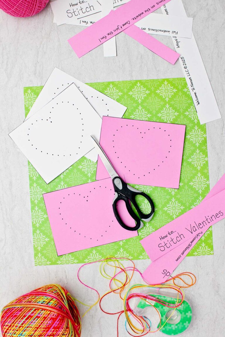 How to Stitch Valentines Cards for Kids | Welcome To Nana's
