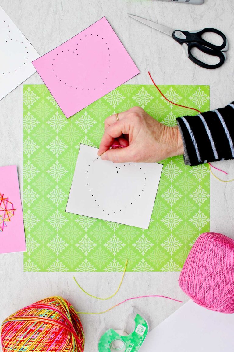 How to Stitch Valentines Cards for Kids | Welcome To Nana's