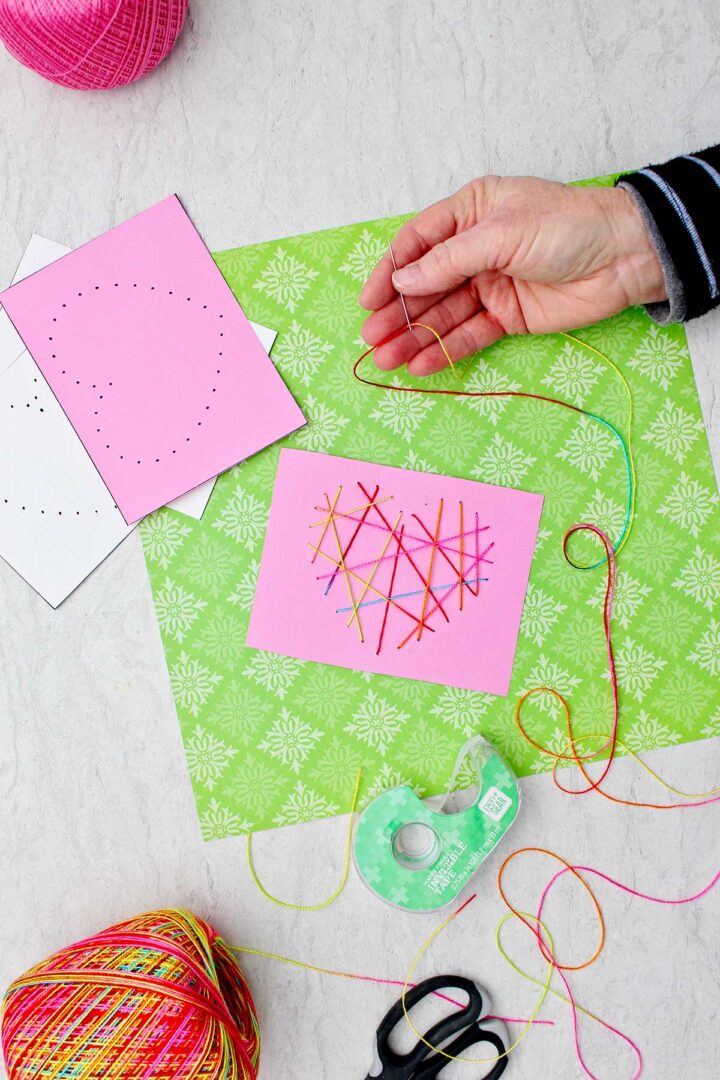 How to Stitch Valentines Cards for Kids | Welcome To Nana's
