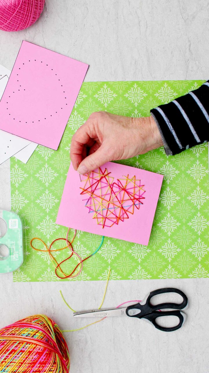 How to Stitch Valentines Cards for Kids | Welcome To Nana's