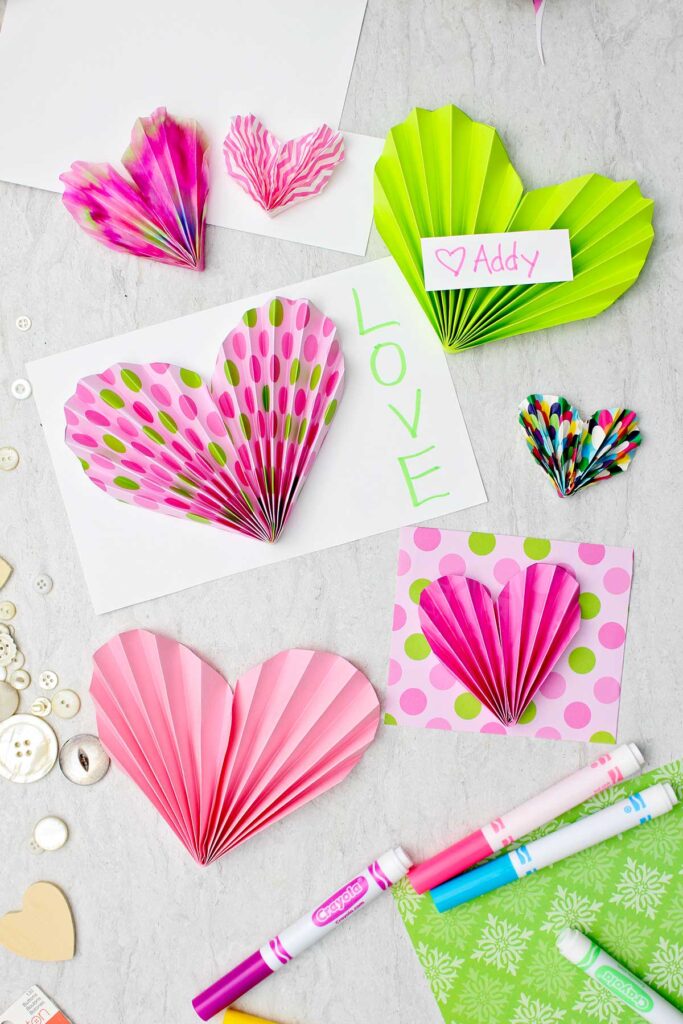 Make Easy Paper Accordion Heart Valentines | Welcome To Nana's