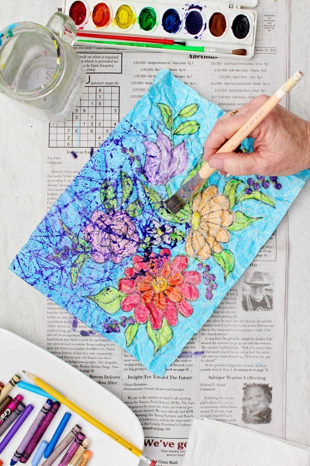 How to Make Paper Batik Art with Wax Crayons | Welcome To Nana's