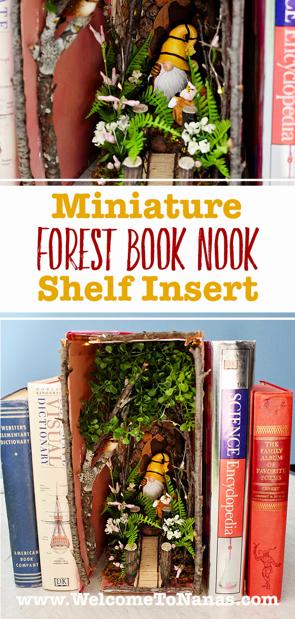 DIY Miniature Forest Book Nook Shelf Insert | Welcome To Nana's