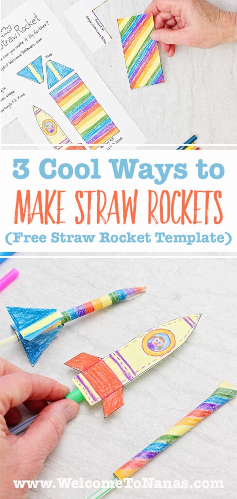 3 Cool Ways to Make Straw Rockets (Free Straw Rocket Template ...