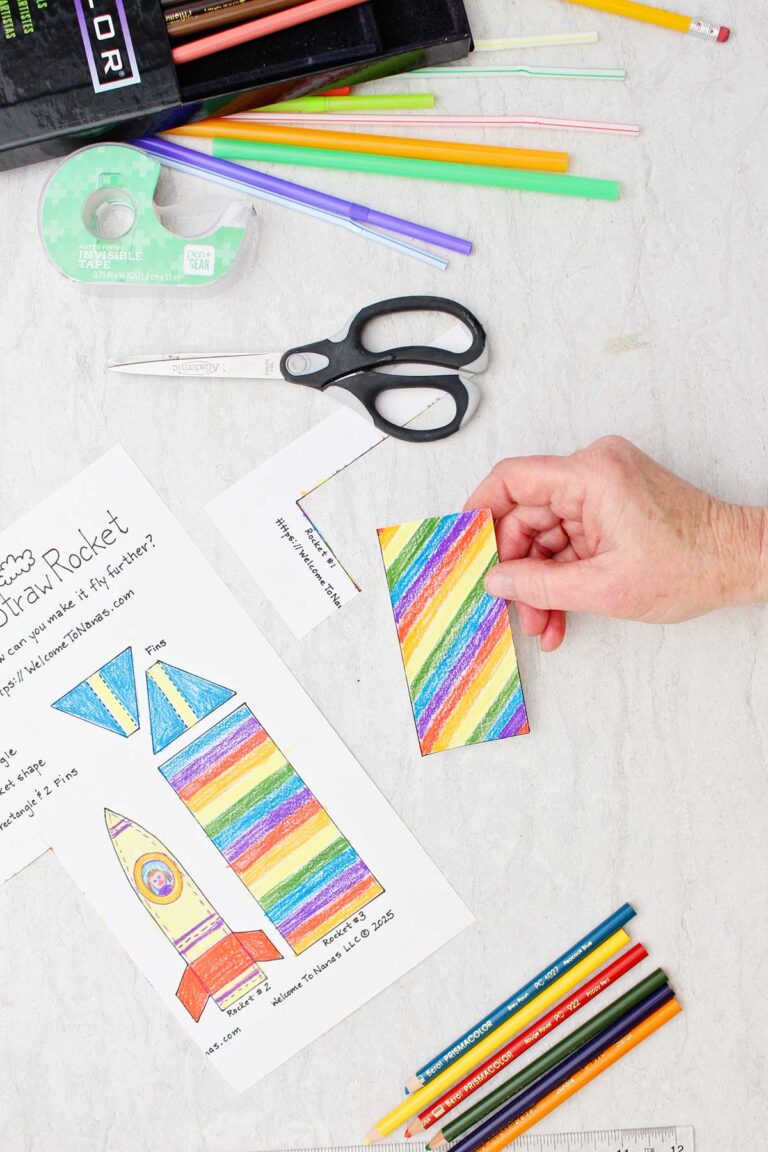 3 Cool Ways to Make Straw Rockets (Free Straw Rocket Template ...