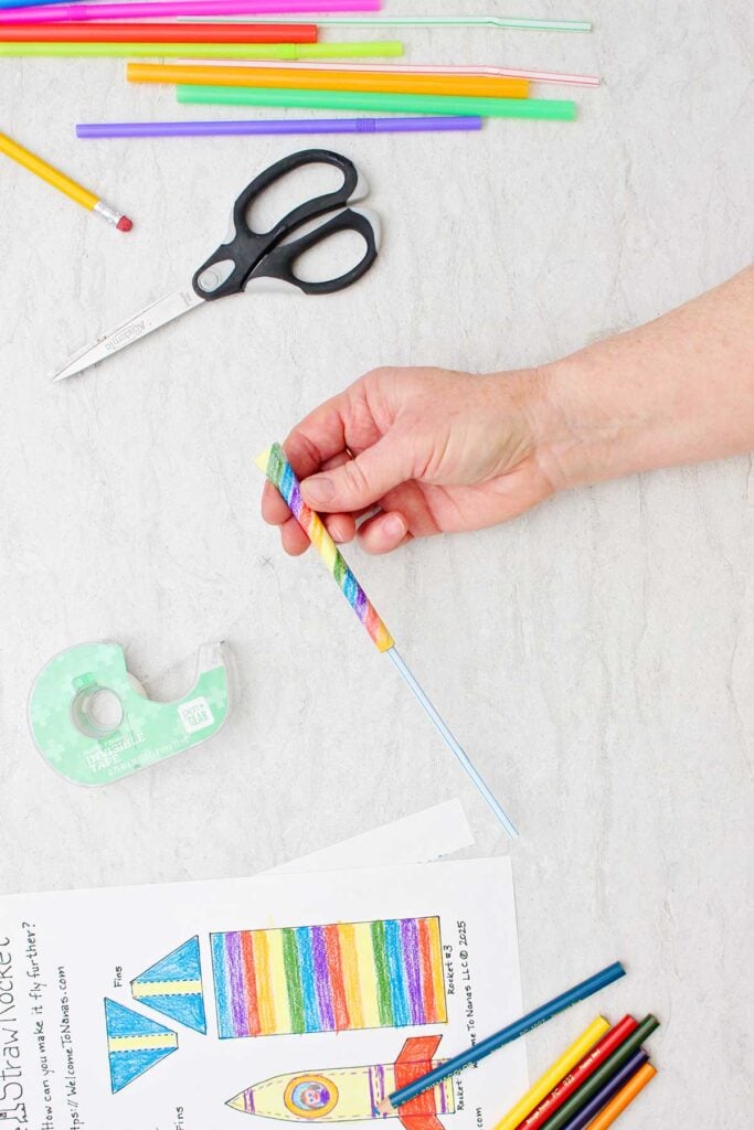 3 Cool Ways to Make Straw Rockets (Free Straw Rocket Template ...