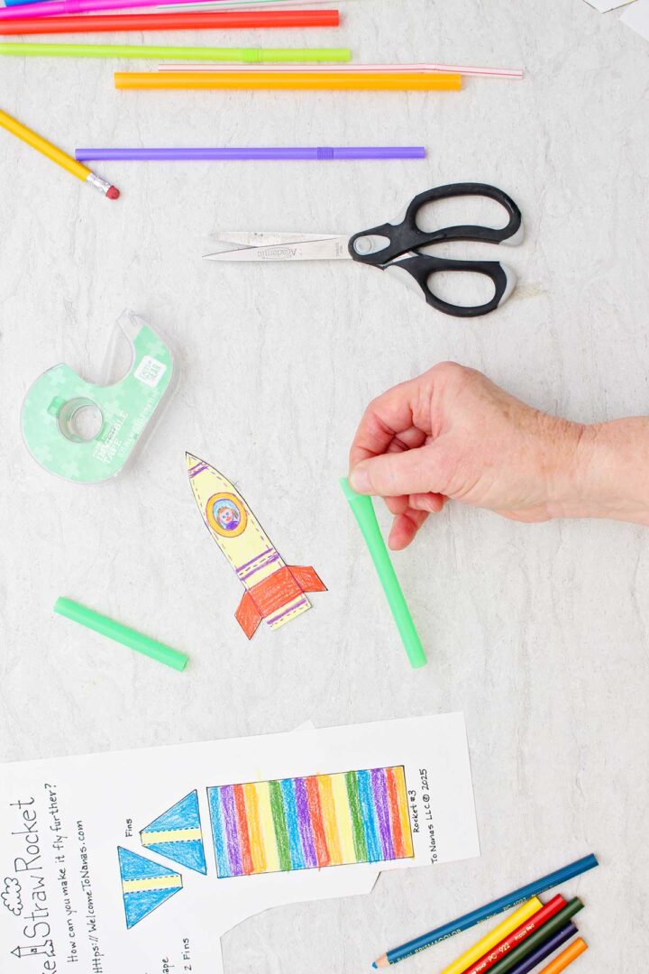 3 Cool Ways to Make Straw Rockets (Free Straw Rocket Template ...