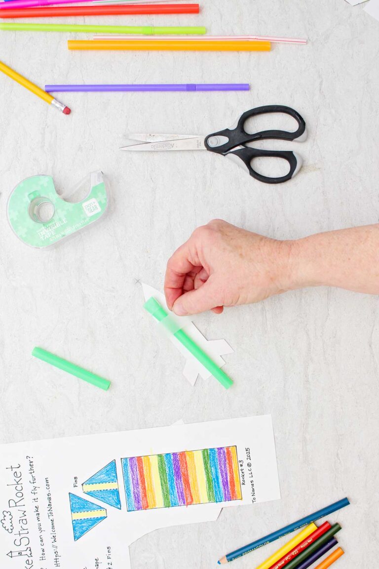 3 Cool Ways to Make Straw Rockets (Free Straw Rocket Template ...