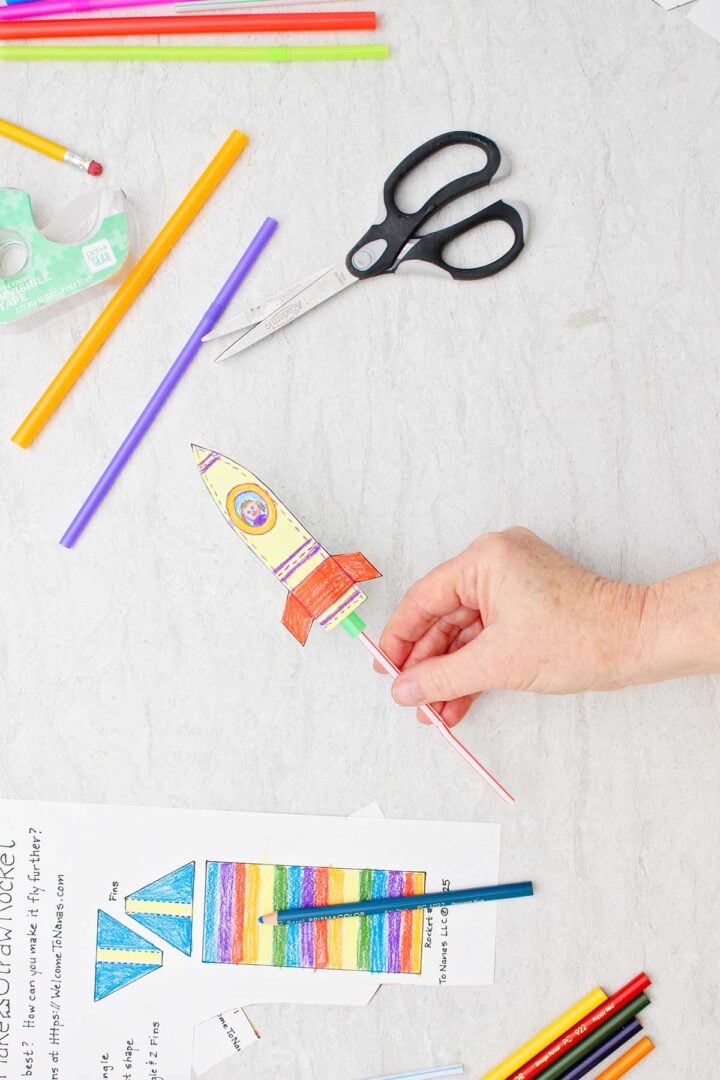 3 Cool Ways to Make Straw Rockets (Free Straw Rocket Template ...