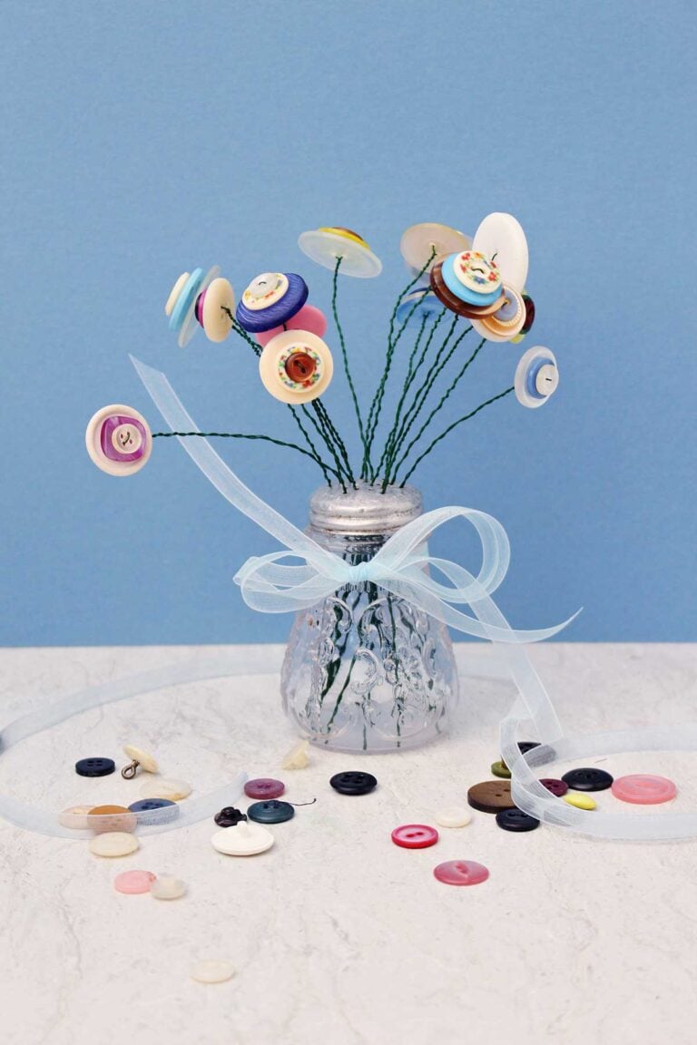 Cute DIY Button Flowers in a Salt Shaker | Welcome To Nana's