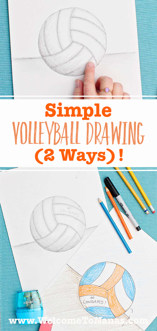 Simple Volleyball Drawing (2 Ways)! | Welcome To Nana's