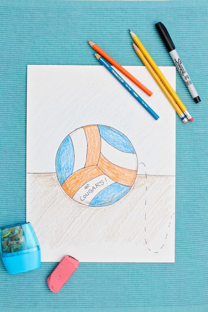 Simple Volleyball Drawing (2 Ways)! | Welcome To Nana's