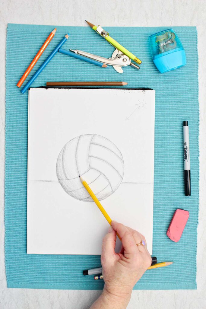 Simple Volleyball Drawing (2 Ways)! | Welcome To Nana's