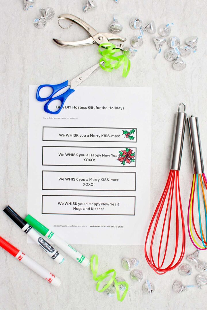 Easy DIY Teacher Xmas Gift: Whisk & Hershey Kisses | Welcome To Nana's